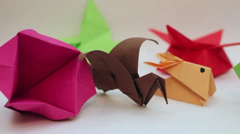 Pan across origami items, traditional Ja... | Stock Video | Pond5