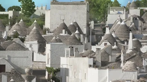 Pan across the stone rooves of the Trul... | Stock Video | Pond5