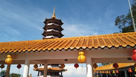 A pan of Chin Sweet Caves Temple in Gent... | Stock Video | Pond5