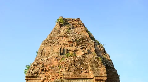 Pan Down of Ancient Temple Room on Top o... | Stock Video | Pond5