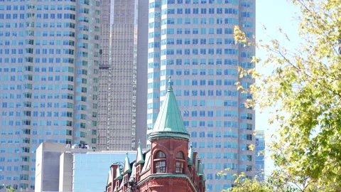 Pan down onto The Gooderham Building, al... | Stock Video | Pond5