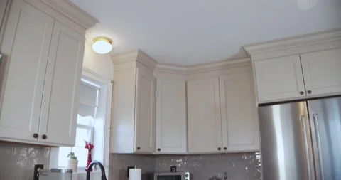 Pan down of a newly fitted luxury home k... | Stock Video | Pond5