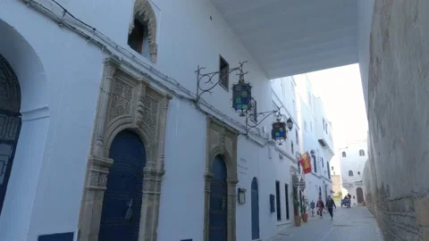Pan Down From Street Ceiling With Blue T... | Stock Video | Pond5