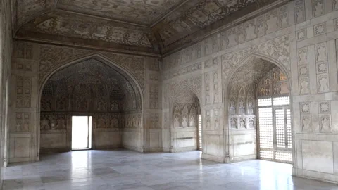 pan of the interior of khas mahal at ag... | Stock Video | Pond5