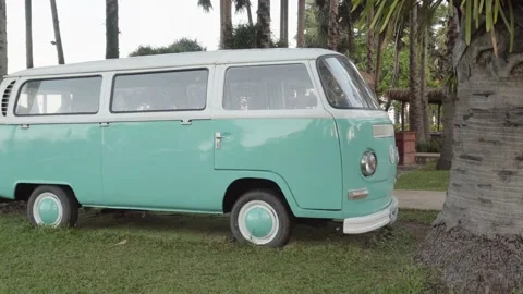 A pan reveal shot of a classic two-tone ... | Stock Video | Pond5