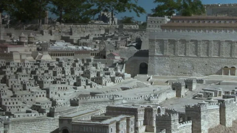 Pan Right Over Model Of Ancient Jerusale... | Stock Video | Pond5
