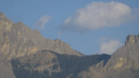 Pan right of rocky mountains, Banff Nati... | Stock Video | Pond5