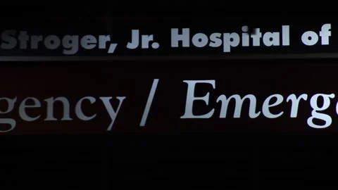Pan-right shot of emergency room entranc... | Stock Video | Pond5