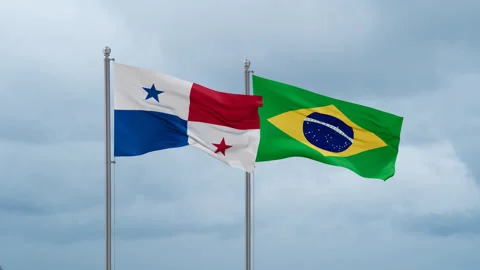 Panama and Brazil flags | Stock Video | Pond5