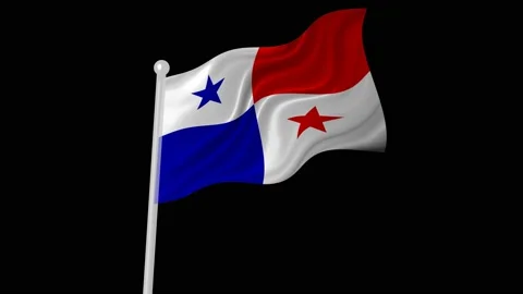 panama flag flying animated black backgr... | Stock Video | Pond5