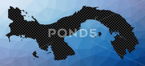 Panama geometric map. Stencil shape of Panama in low poly style ...