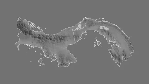 Panama map - cartoon. Regions. Grayscale... | Stock Video | Pond5