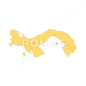 Panama map color line element. Border of the country.: Graphic #162957973