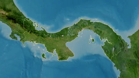 Panama map - drive. Border. Satellite. | Stock Video | Pond5