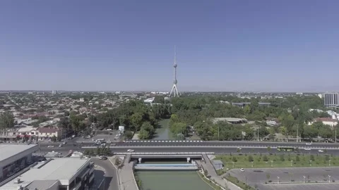 panarama of Tashkent TV tower | Stock Video | Pond5