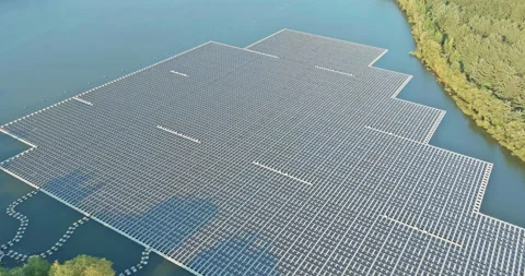 Panels floating on water with floating s... | Stock Video | Pond5