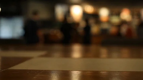 panning camera on the table at cafe blur... | Stock Video | Pond5