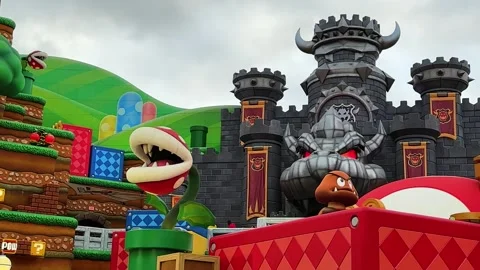 Panning Shot Of Mario Brothers Scene At ... | Stock Video | Pond5