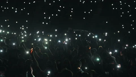 Panning View of Spectators Crowd in Dark... | Stock Video | Pond5