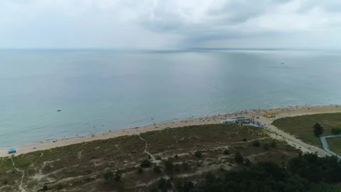 Panorama Beach Baltic Sea Hel Plaza Morz... | Stock Video | Pond5