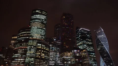 Panorama of the city at night. Frame mov... | Stock Video | Pond5