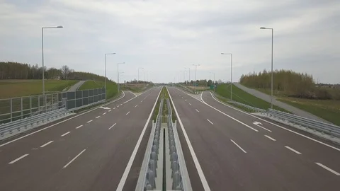 Panorama of the motorway with a bird's e... | Stock Video | Pond5