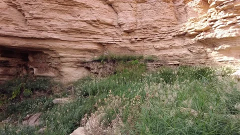 A panorama of Sha'ib Luha upper pool and... | Stock Video | Pond5