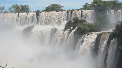 Panorama Of Waterfalls Side View Argenti... | Stock Video | Pond5