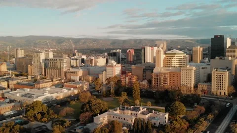 Panoramic aerial view of Downtown Adelai... | Stock Video | Pond5