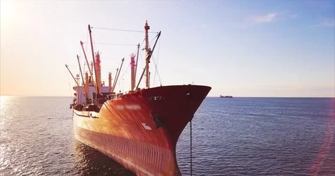 Panoramic aerial view of fishing refrige... | Stock Video | Pond5