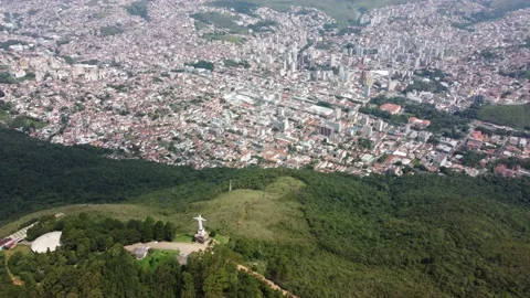 Panoramic Top View Of Statue Of Christ A... | Stock Video | Pond5