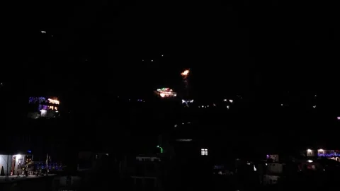 A Panoramic View of Crackers Bursting in... | Stock Video | Pond5