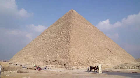 Panoramic view of the Great Pyramid of G... | Stock Video | Pond5