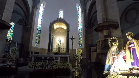 Panoramic view inside Manila Cathedral B... | Stock Video | Pond5