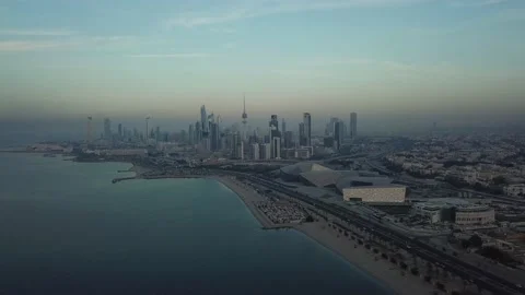 Panoramic view of Kuwait City Skyline fr... | Stock Video | Pond5