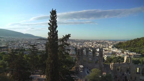 Panoramic View of Odeon of Herodes Attic... | Stock Video | Pond5