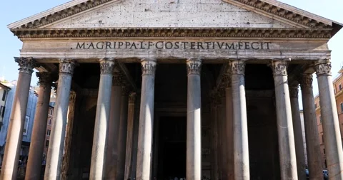 Pantheon, the famous Portico of the anci... | Stock Video | Pond5