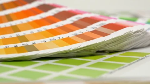 PANTONE spot color swatches in DTP studi... | Stock Video | Pond5