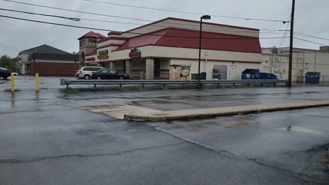 Papa John's Restaurant Building Parking ... | Stock Video | Pond5
