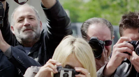 Paparazzi pack fighting for the best pic... | Stock Video | Pond5