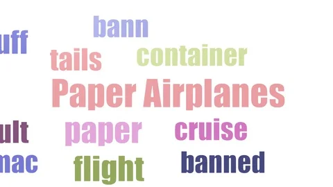 Paper Airplanes Word Cloud Animated On W... | Stock Video | Pond5