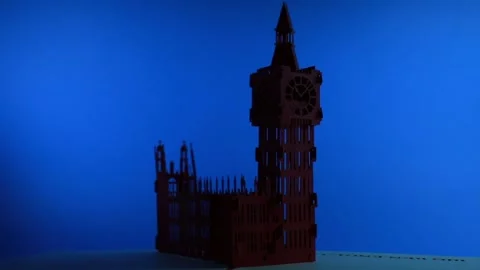 Paper Big Ben Silhouette Rotating On A B... | Stock Video | Pond5