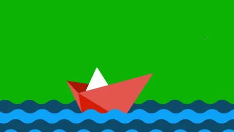 Paper boat into the water. 4K Cartoon mo... | Stock Video | Pond5