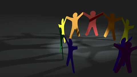 Paper doll chain cutout people - concept... | Stock Video | Pond5