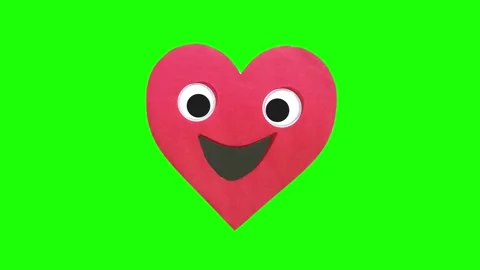 Paper heart emoji with moving eye balls ... | Stock Video | Pond5