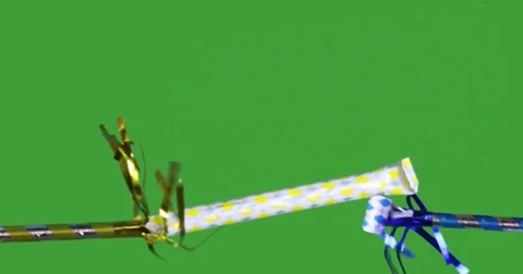 Paper horns, green screen, 4K | Stock Video | Pond5