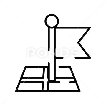 Paper map guide with flag icon: Royalty Free #120885258