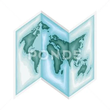 Paper map guide Stock Illustration ~ Graphic #201967896