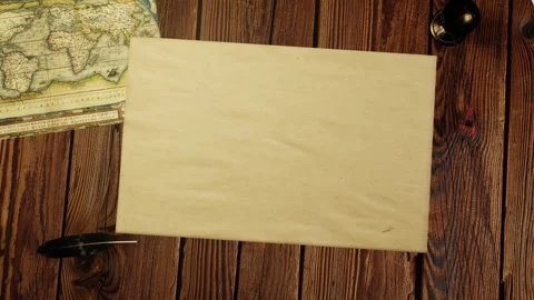 Paper Map Scroll unrolling on both sides... | Stock Video | Pond5