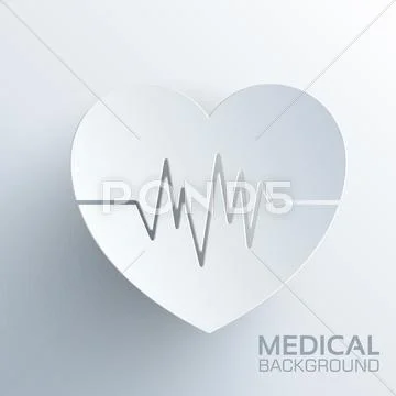 Paper medical heart vector background Illustration #49388792